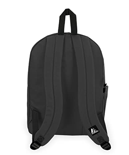Everest Classic Laptop Backpack W/Side Pocket, Black, One Size