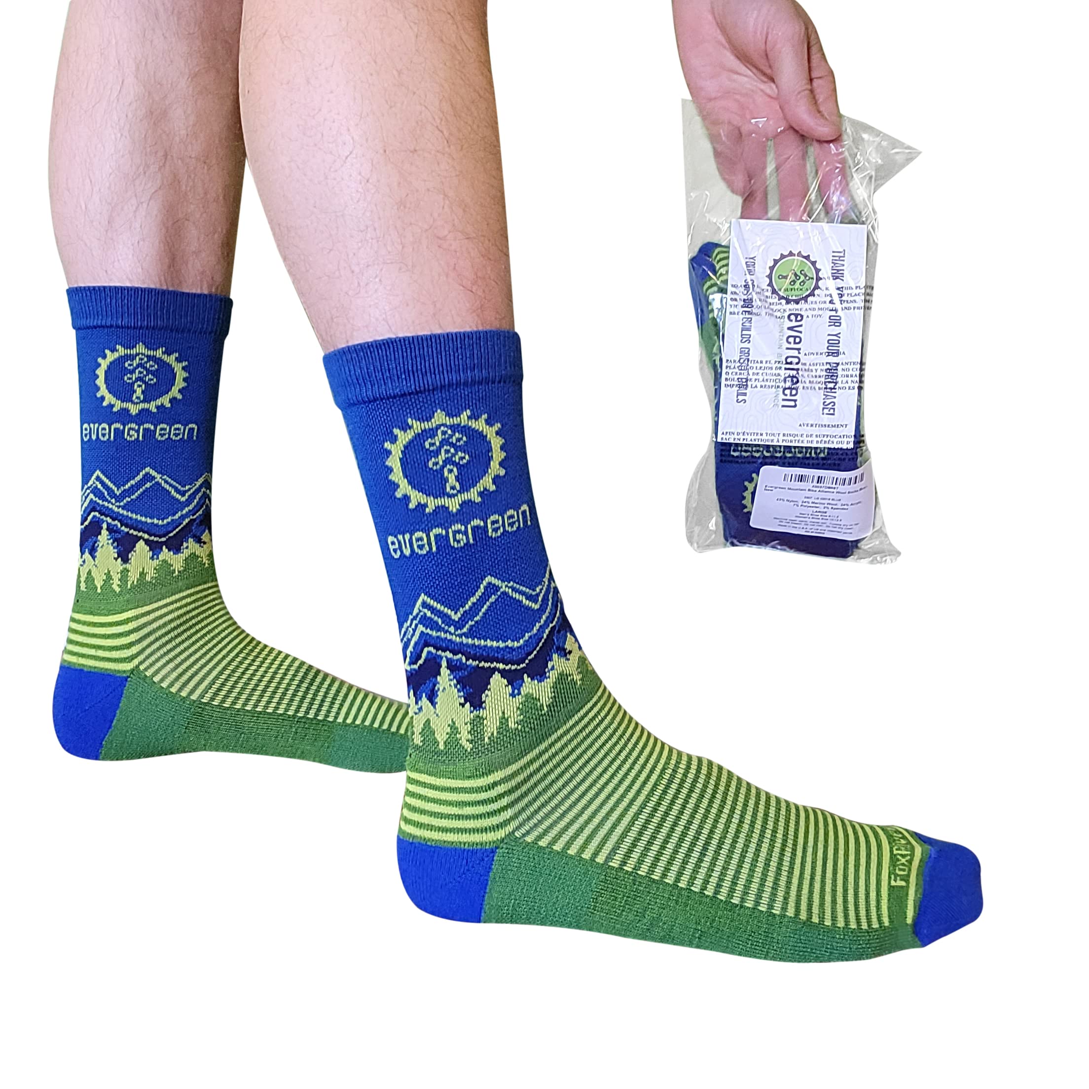 Evergreen Mountain Bike Alliance Wool Crew Sock M