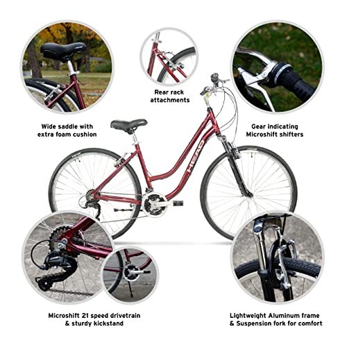 Head Strada 700c Step-Through Comfort Bike Maroon in 2 Sizes