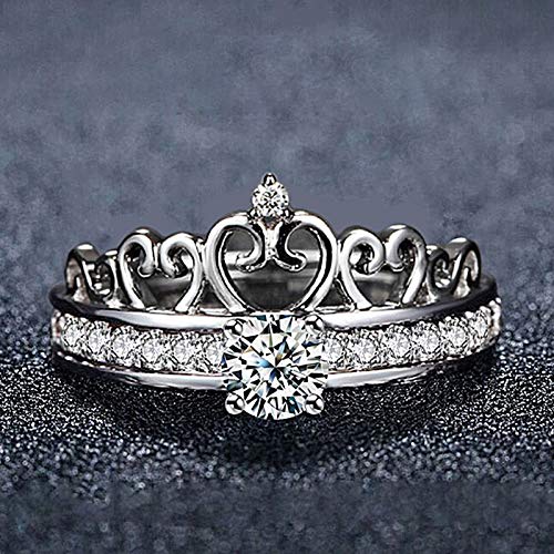 erDouckan Alloy Ring Solid Detachable Crown Detachable Crown Ladies Ring for Wedding - Platinum US 7 for Summer Spring Women Girl Fashion Ring