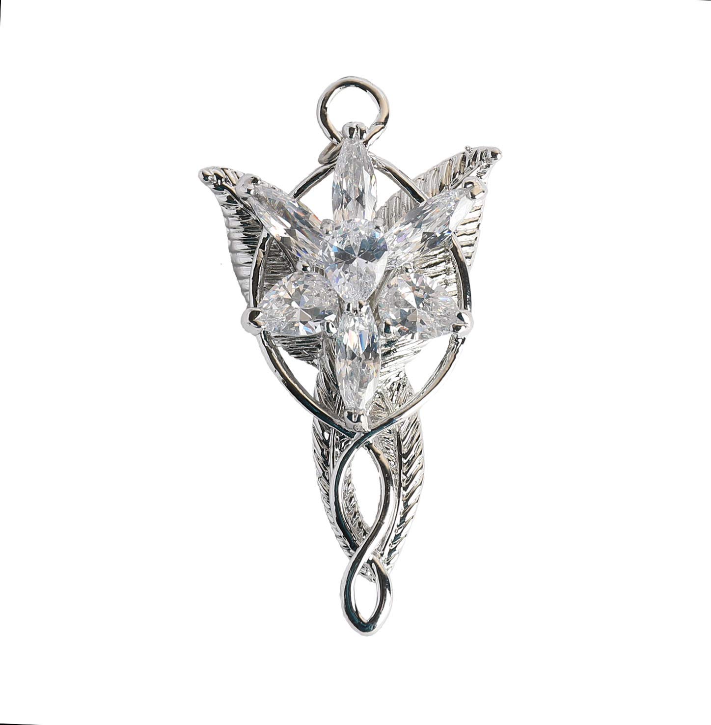 FARBLAZING Silver Plated Arwen's Evenstar Crystal Pendant Pendant Necklace with Jewelry Box Women,Girls (NE-Arwen new)