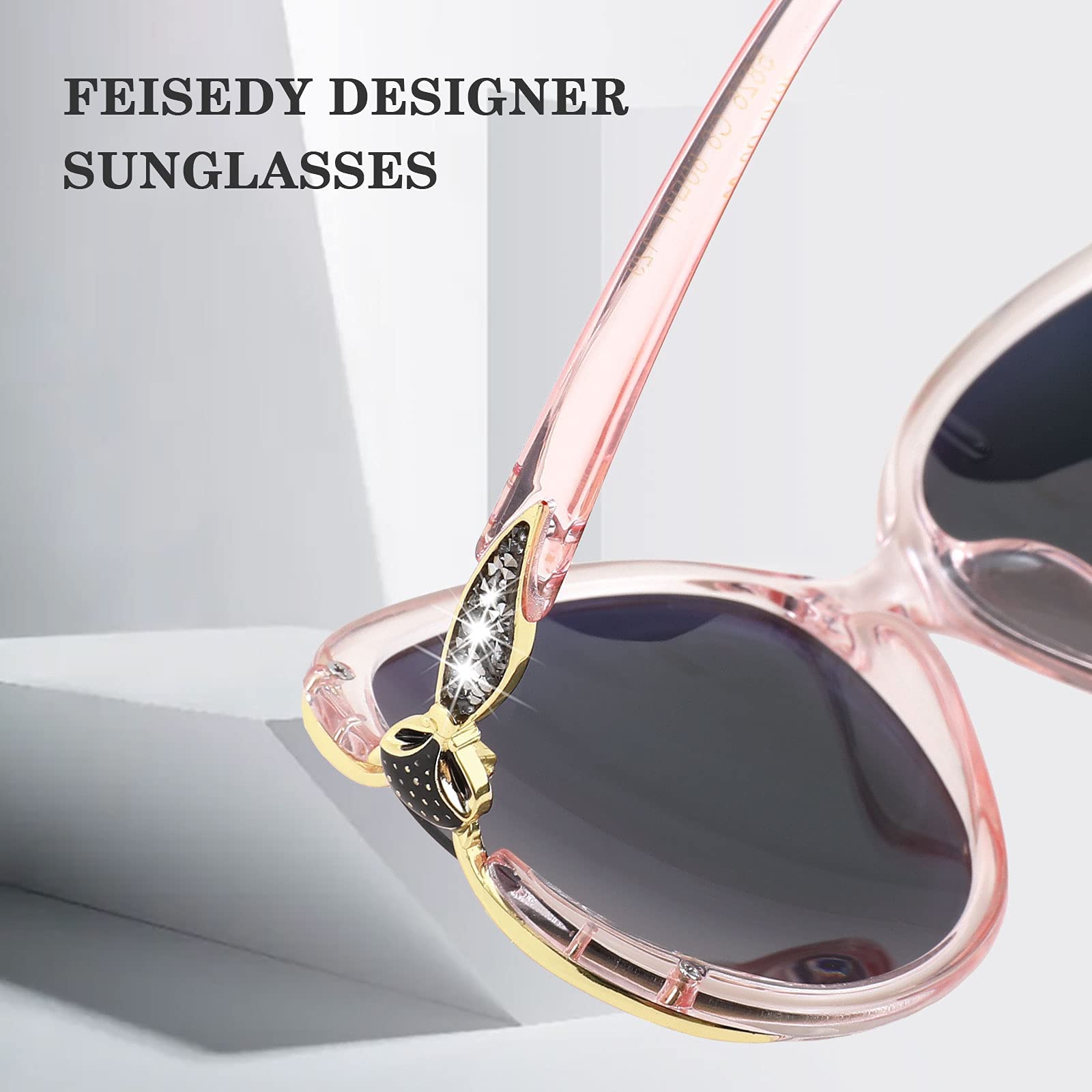 FEISEDY Sunglasses for Women Crystal Polarized Trendy Oversized Sunglasses Street Style B2770