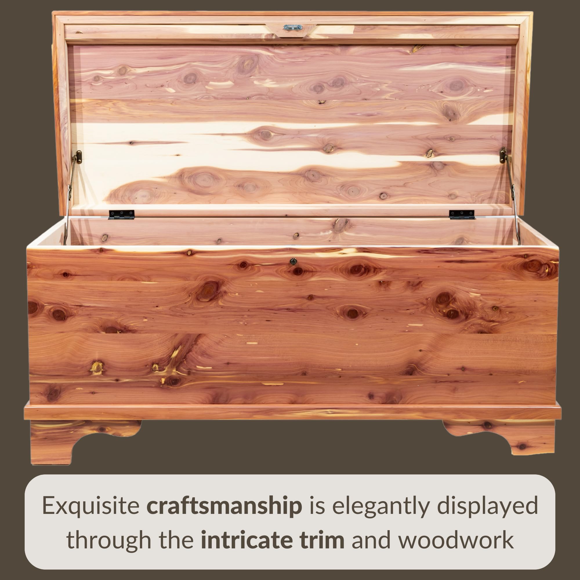 DutchCrafters 45" Amish Heirloom Aromatic Red Cedar Hope Chest with Waterfall Edge, Storage Trunk with Lock for Blankets and Keepsakes - Made in America (Large - 45", Natural)