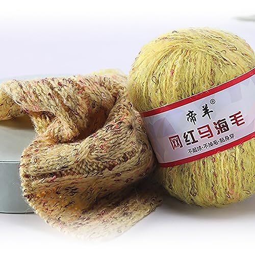 Yarn Ave 5 Balls/8.8oz Mohair Nylon Blended Yarn, Fluffy Soft Airy Fancy Yarn for Hand Knitting&Crocheting Cardigans, Hats, Vests, Sweaters, 2500 Meters (#12 Mint Green)