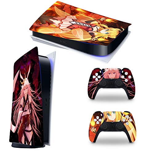 Girl Flame - PS5 Digital Edition Skin Console - PS5 Digital Edition Controller Skin Cover Vinyl Decal Protective