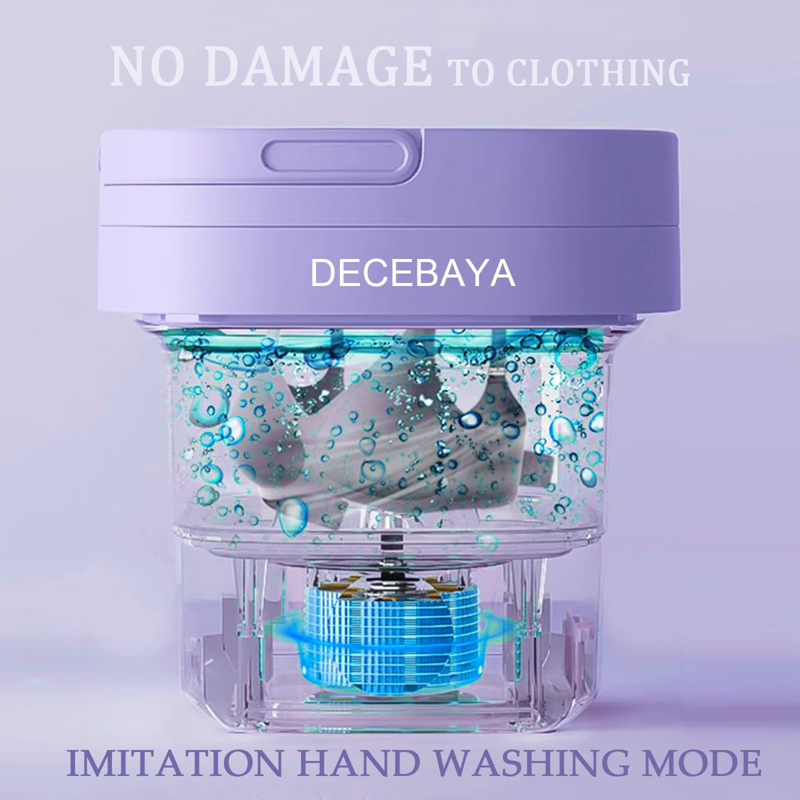 Portable Washing Machine, 8L Foldable Mini Laundry Washer Machine, Deep Cleaning of Underwear, Baby Clothes and Sock, Best for Apartments, Dormitories