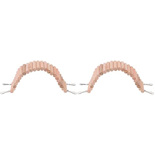 YARNOW Rabbit Toys Rabbit Toys Parrot Toys 2 Pieces Wooden Ladder Bridge Wooden Crawler Shelter Reptiles Hiding Cave Ladder Hamster Wooden Bridge Teething Toy Teething Toys Teething Toys