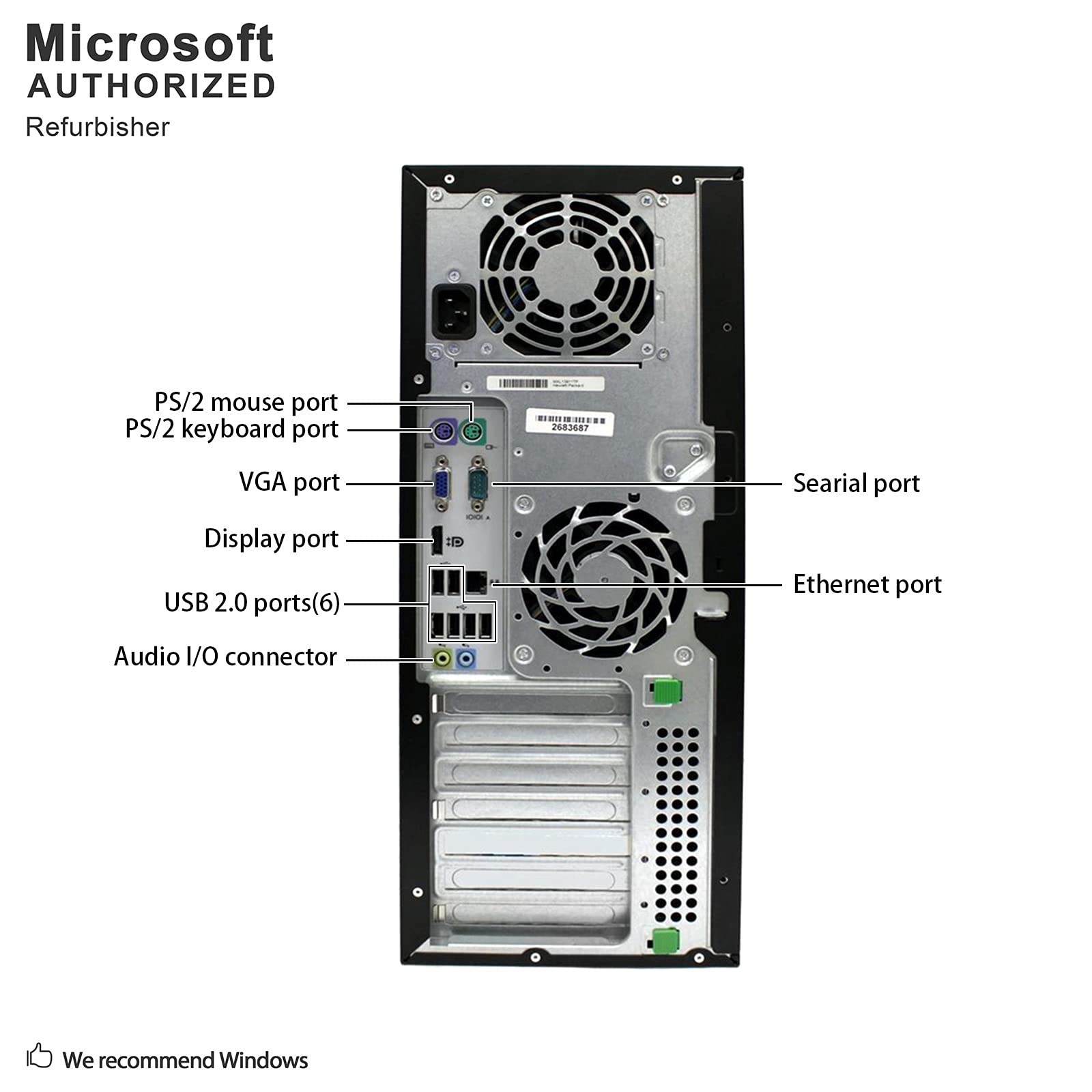 HP Elite 8200 Tower Business Desktop Computer PC, Intel Quad Core i7-2600 up to 3.8GHz, 16G DDR3, 1T, DVDRW, WiFi, BT, DP, VGA, Windows 10 Pro 64 Bit Language Supports English/Spanish/French(Renewed)