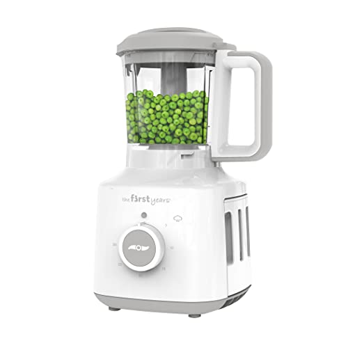 The First Years First Fresh Foods Blender & Steamer 2 in 1 - Baby Food Maker for Healthy Homemade Baby Food â Easy-to-Clean Baby Food Processor â Dishwasher safe â3.5 Cup Capacity