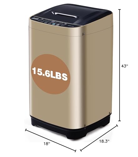 Portable Washing Machine,15.6 LBS Full-Automatic Washer and Dryer Combo,Compact Laundry Washing Machine with Drain Pump,10 Wash Program & 8 Water Level,Low Noise for Apartment Dorm RV Household