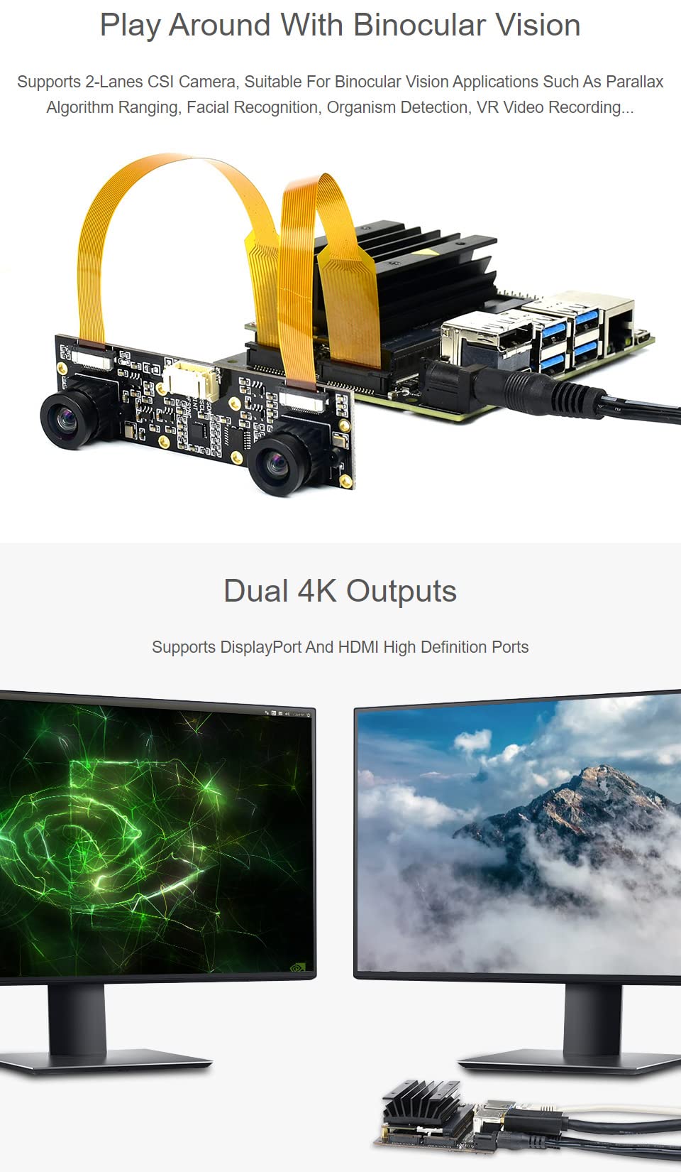 Waveshare Jetson Nano 4GB Development/Expansion Kit Alternative Solution of B01 Kit with Carrier Board Only Compatible with Both Jetson Nano and Jetson Xavier NX