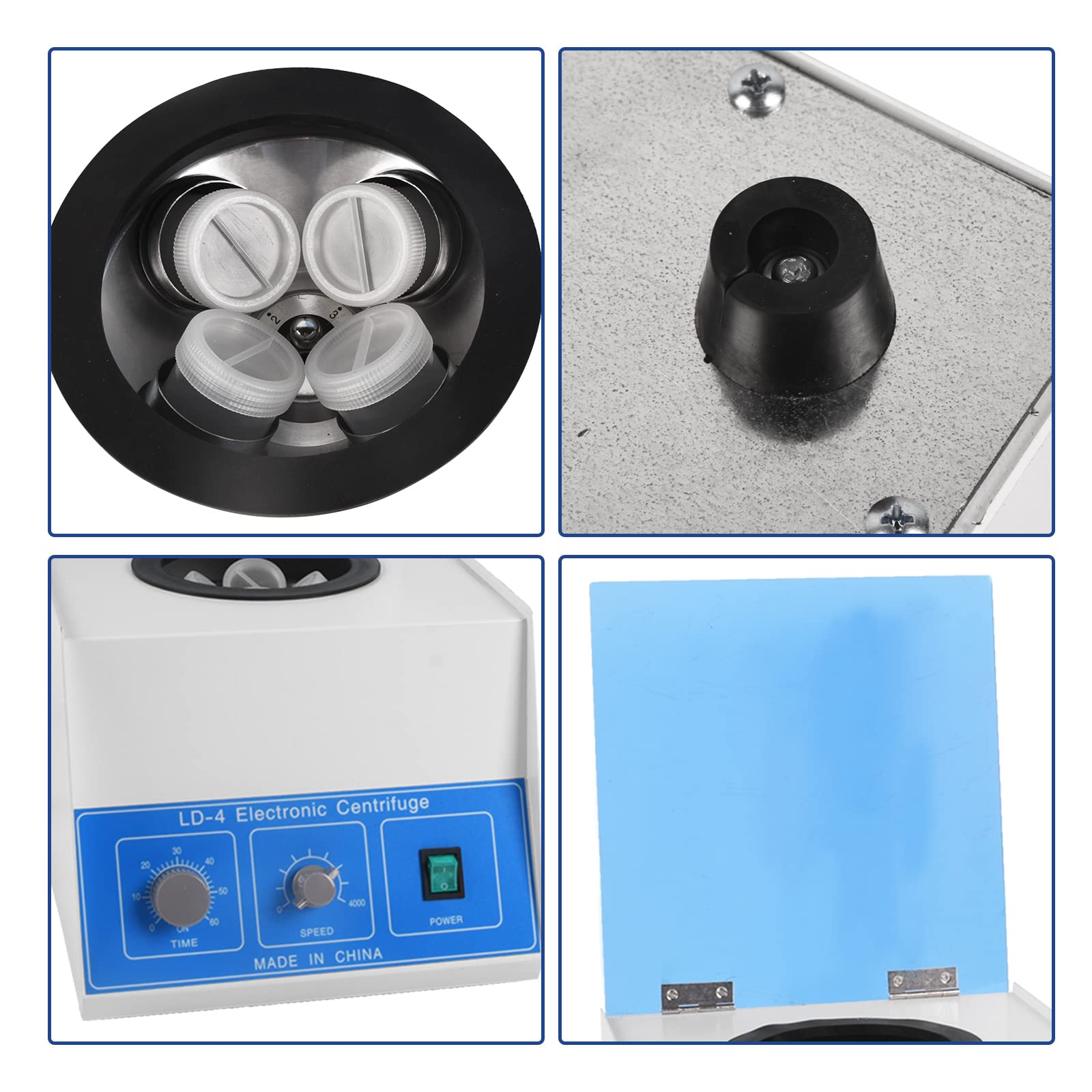 LFGUD Electric Centrifuge Machine 20ml x 6 Tubes Benchtop Lab Centrifuge Machine with Timer and Speed Control for Plasma Blood PRP, 4000 RPM, 110V 60Hz