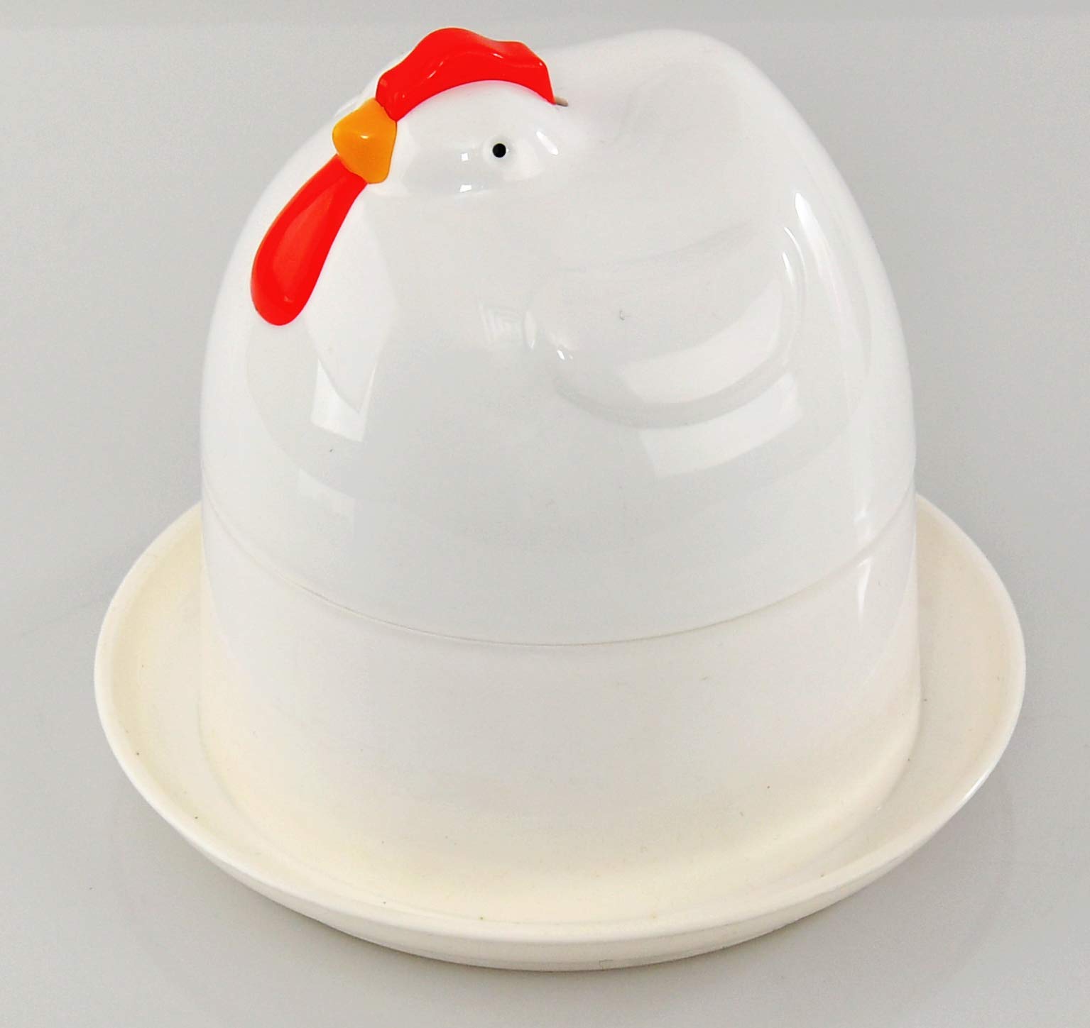 HOME-X Jumbo Hen-Shaped Microwave Egg Boiler with Lid, Cook 1 to 4 Eggs, Quick Hard Boiled Egg Maker, Breakfast Cooking Utensils