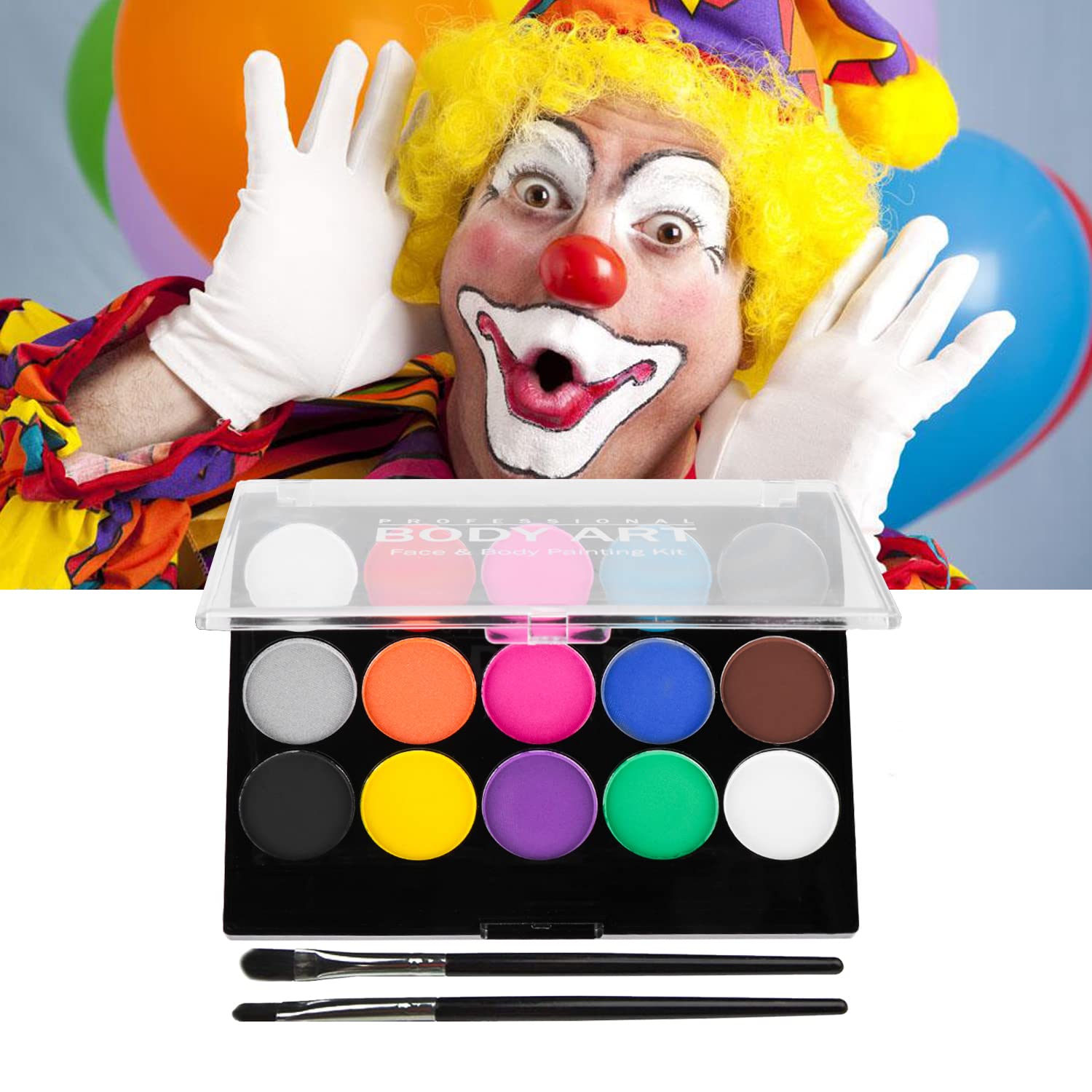 Face Painting Kits Professional Face Paints + Brushes + Stencils, Hypoallergenic, Kids & Adult Body Paint for Halloween Face Makeup Kits