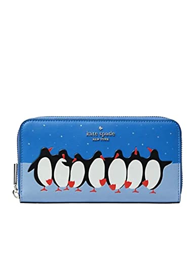 Kate Spade Arctic Friends Penguin Large Continental Wallet (Blue Multi)