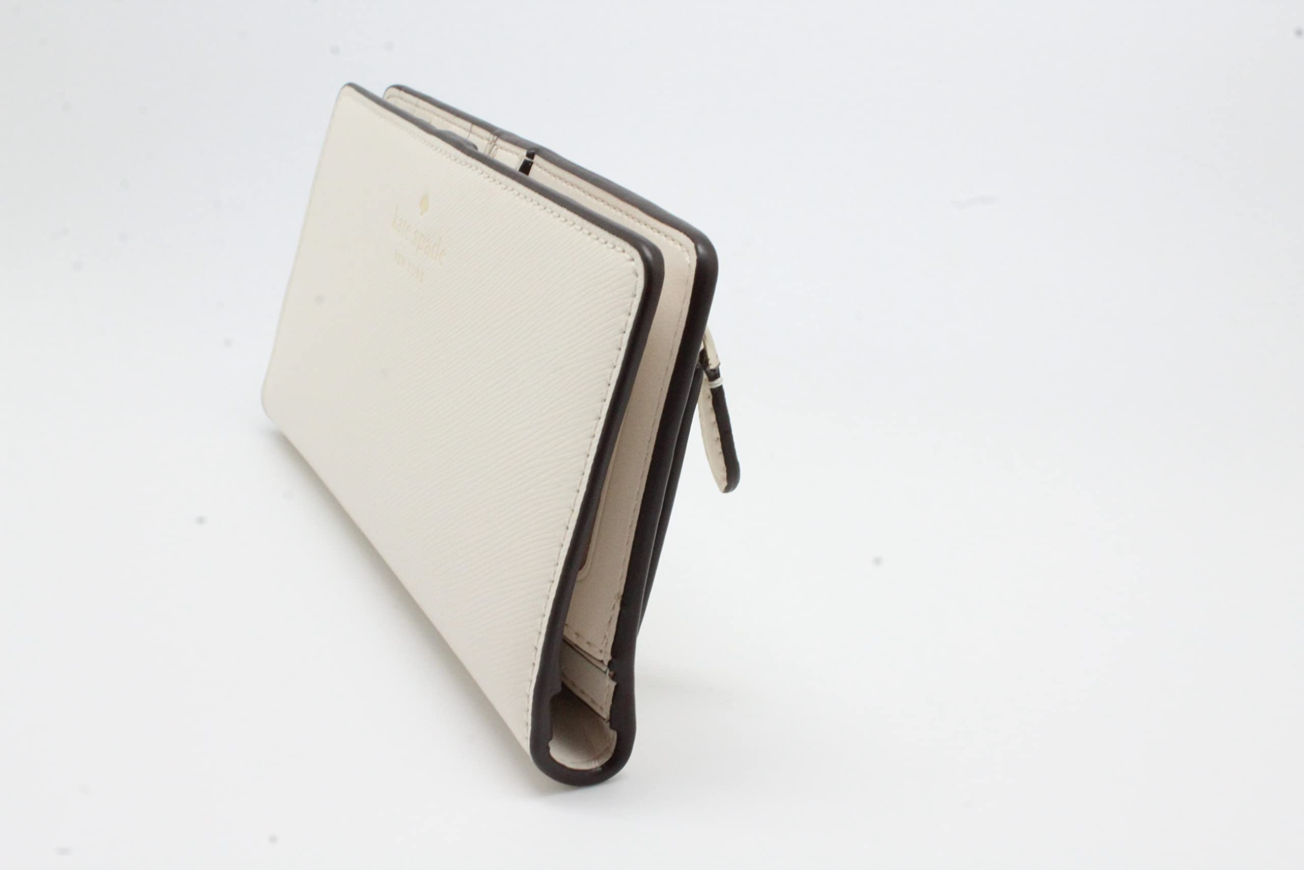 Kate Spade Jana Large Slim Bifold Wallet Saffiano Leather Parchment