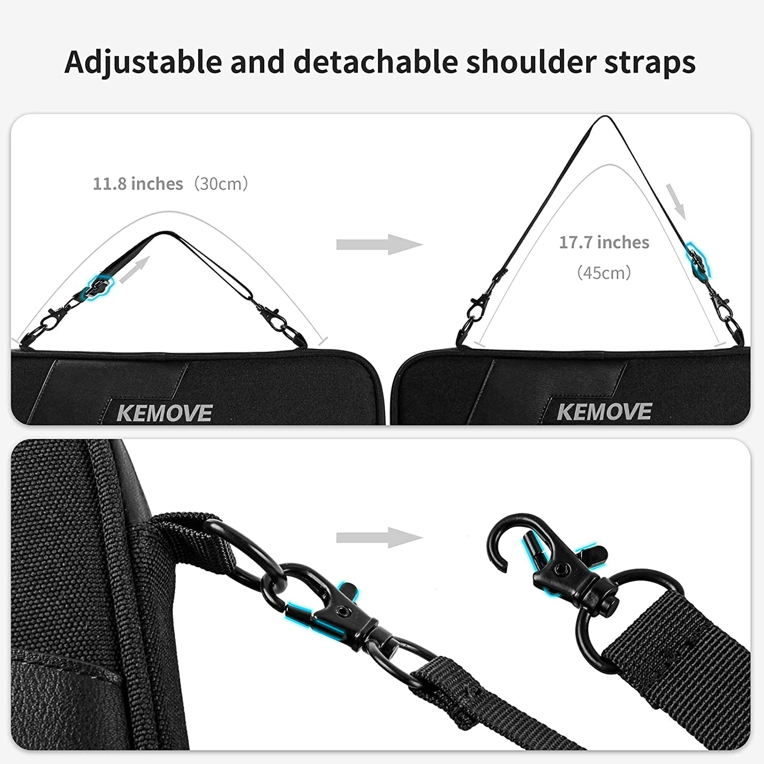 KEMOVE Keyboard Carrying Case, Portable Mechanical Keyboard Case, Durable Exterior, Zipper Enclosure, Mesh Interior Pocket for 60 to 72 Keys Wired/Wireless Bluetooth Mechanical Gaming Keyboard