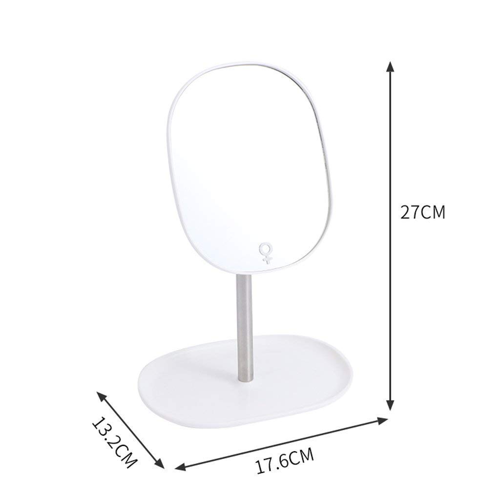 GUOSHUCHE Nordic Bathroom Mirror Make-up Mirror White 360 ??deg; Swivel Portable Mirror HD Princess Compatible with Indoor use with a Desk