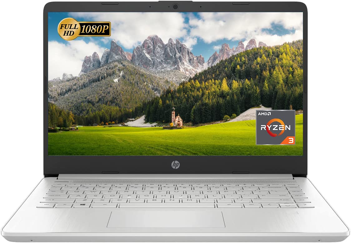 HP 14'' Full HD Screen Laptop, AMD Ryzen 3 3250U Processor, 32GB DDR4 RAM, 1TB SSD, USB Type-C, Wi-Fi, HD Webcam, HDMI, Windows 11 Home, Silver