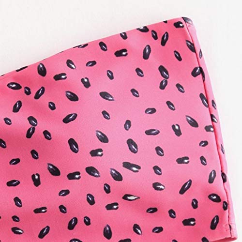 Fanteecy Women's 2 Pieces Bandeau Bikini Swimsuits Strapless Watermelon Print High Cut Bandeau Bikini Set High Waist