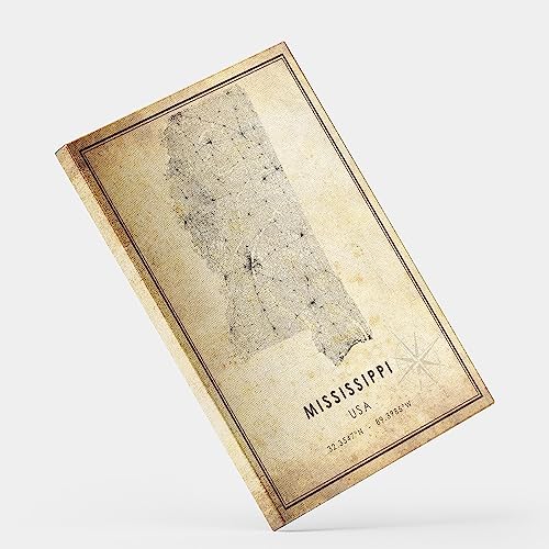 Mississippi Vintage Map Print Mississippi Map USA Map Art Mississippi City Road Map Poster Vintage Gift Map