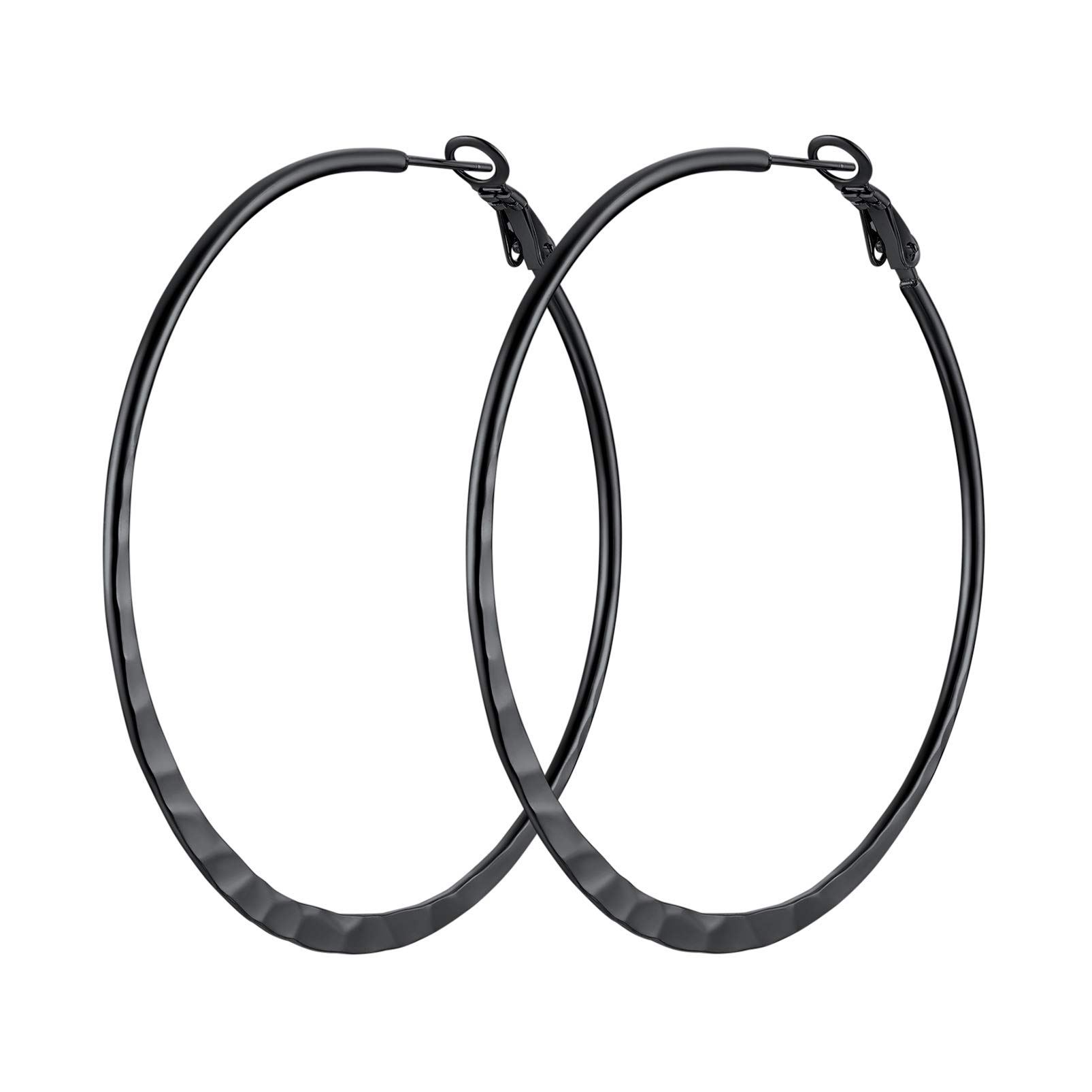 Fashion Earrings For Women Sisters Minimalist Black Big Round Hoop Earrings Hoops
