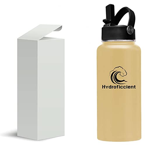 Hydroficcient Double-Walled Vacuum Insulated Stainless Steel Sports Water Bottle With Straw Lid, 32 Ounce, Autumnal Yellow