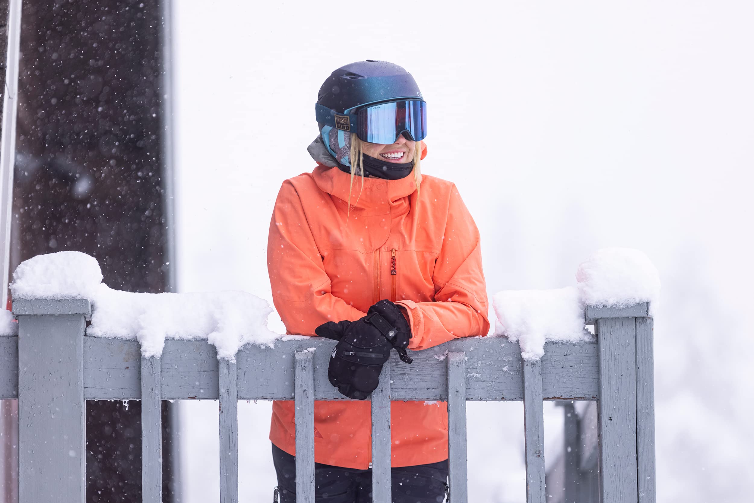 Giro Ella Ski Goggles - Snowboard Goggles for Women- Powder Blue Ridge Line Strap with Vivid Royal/Vivid Infrared Lenses