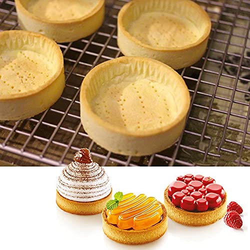 JUST N1 8 PCS Tart Rings Perforated Cake Mold Round Shape Mousse Circle Ring, Circle Tartlet, Perforated Mold Cake Decorating