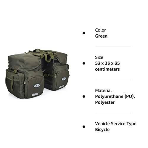 FANWU 50L Bike Panniers Bicycle Commuting Bag Waterproof Saddle Bags with Rain Cover for Bicycle Rear Rack Carrier, Support for Width Less Than 7 inches Bike Rack