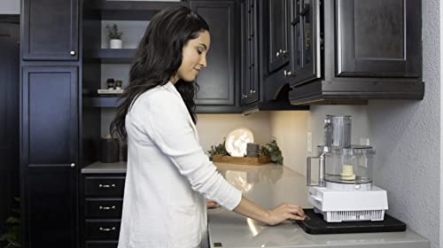 Nifty Small & Medium Appliance Rolling Tray - White, Home Kitchen Counter Organizer, Integrated Rolling System, Non-Slip Pad Top for Coffee Maker, Stand Mixer, Blender, Toaster