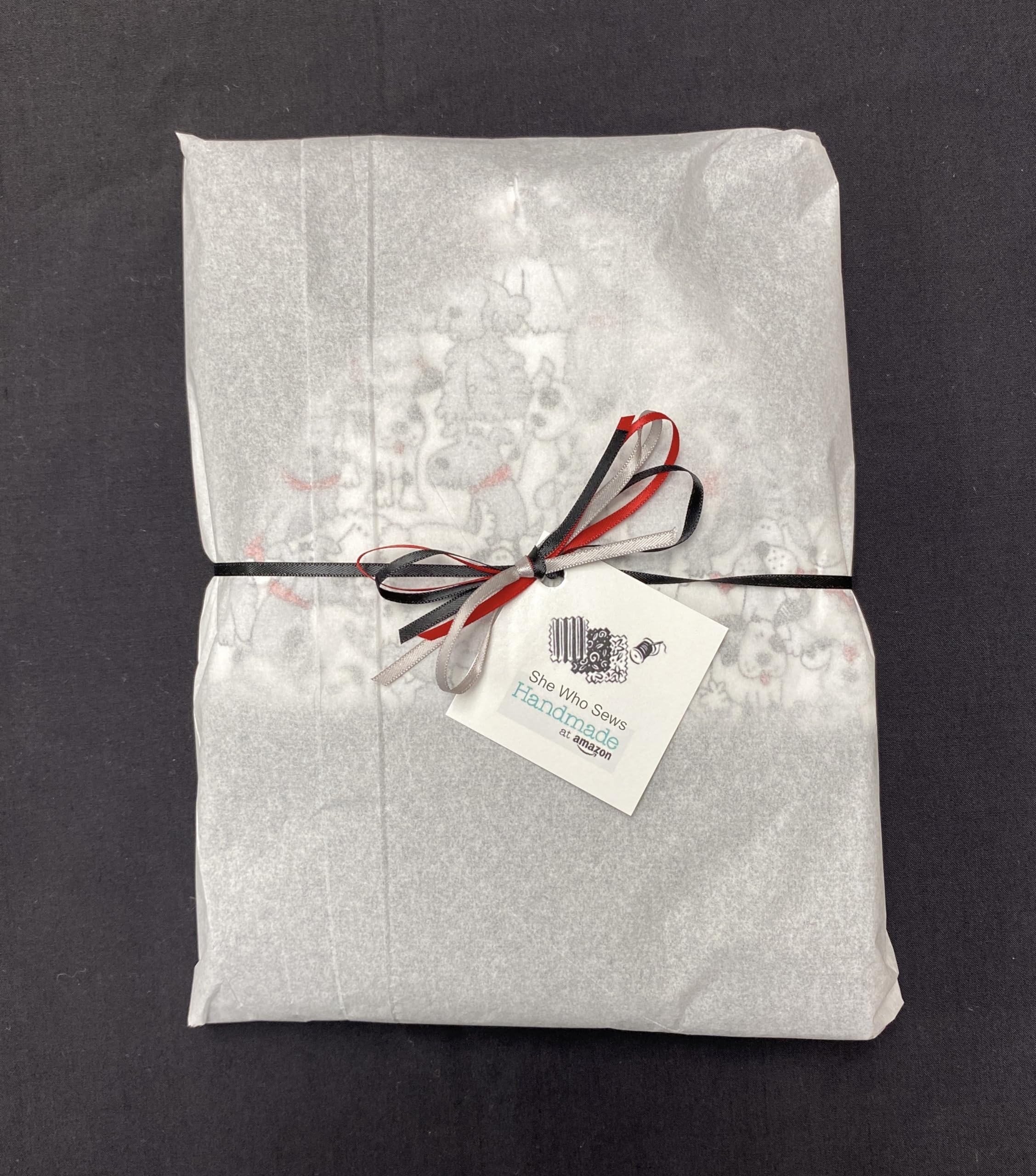 Gift for Puppies Dogs Puppy Lovers Grey Gray Black with Red Ties On Stays Put Black Kitchen Bathroom Hanging Loop Hand Dish Towel