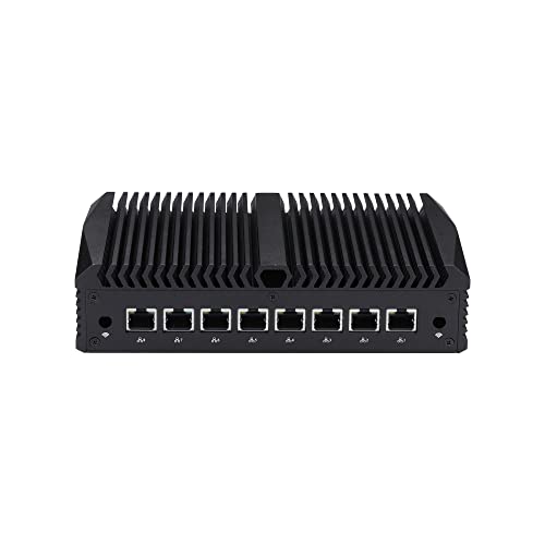 InuoMicro Industrial Pc Box G4305L8-S2 Intel 8Th Gen Celeron 4305U, 2.2 Ghz Barebone, AES-Ni,Fanless Business Mini Computer,8 X 2.5G LAN Mini Pc
