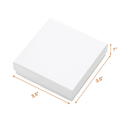 Magicool 40 Pack 3.5x3.5x1 Inch Cardboard Jewelry Boxes,Used for Necklaces,Bracelets,Earrings,Jewelry,Small Gift Packaging,Jewelry Gift Boxes with Lids and Filled with Cotton(White)