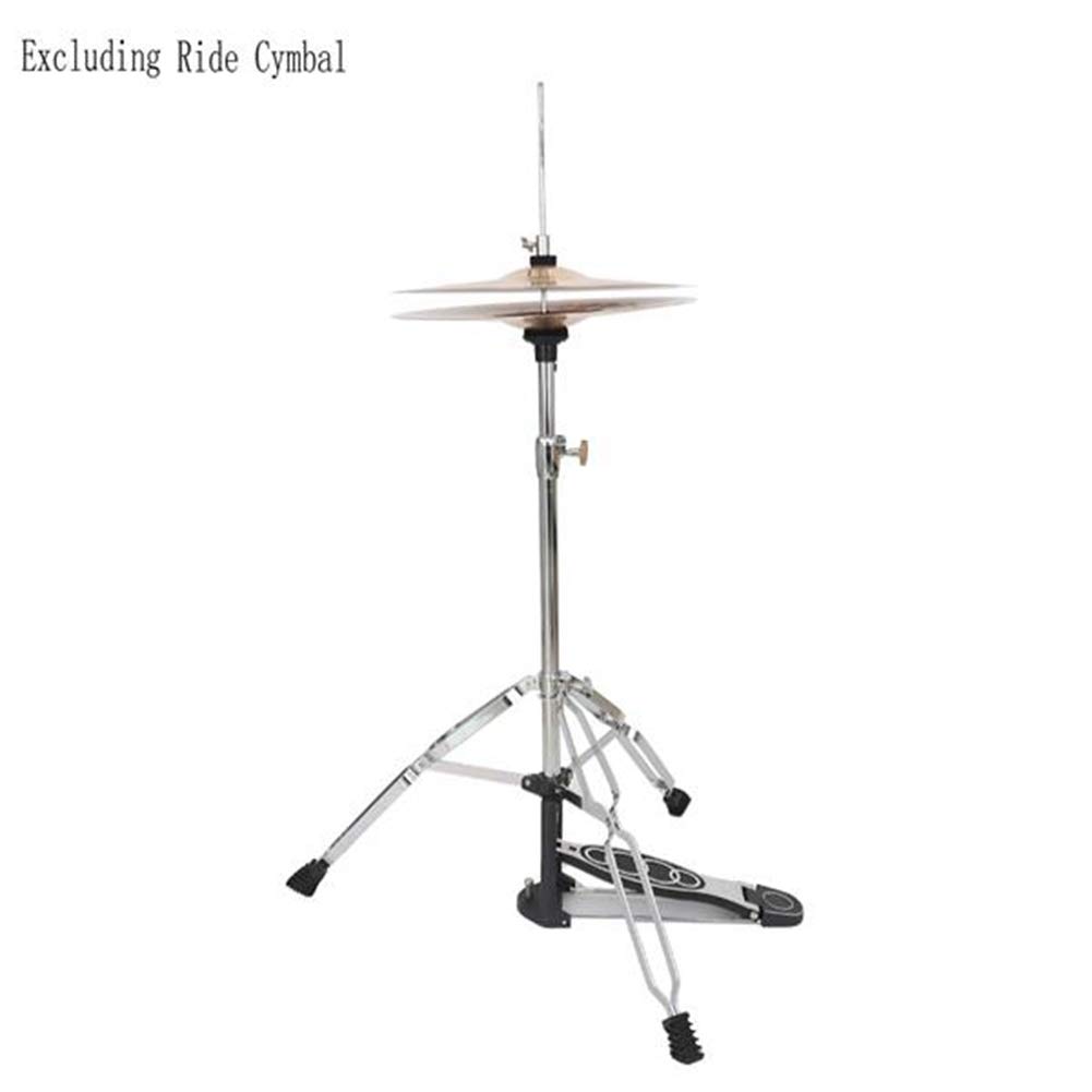 Estink Foldable Portable Hi-Hat Stand,Pedal Control Style Drum Hi-Hat Cymbal Stand with Pedal Silver and Black (Hi-Hat Stand)