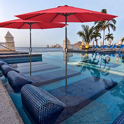 Yescom 10Ft UV50+ Aluminum Outdoor Table Patio Umbrella with Crank Tilt 3000PA Sunshade Deck Yard Garden Pool Balcony