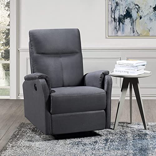 FANYHOME Electric Power USB,Fabric Single Sofa, Home Theater Seating with Recliner Function,Ergonomic Lounge Chair for Small Room 35.4" D x 30" W x 39.8" H, Grey