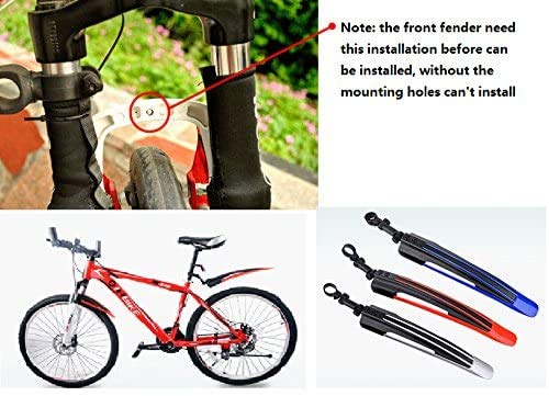 Free-fly Adjustable Road Mountain Bike Bicycle Cycling Tire Front/Rear Mud Guards Mudguard Fenders Set (White)