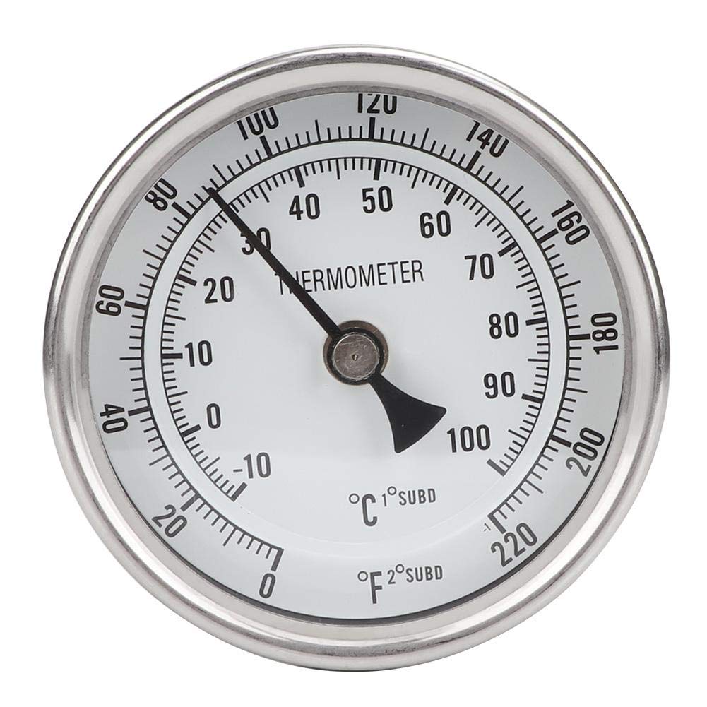 Jeffergarden Thermometer 1/2" NPT Stainless Steel Pot Thermometer Metal Dial Thermometer Kitchen Tool Accessory for Beer