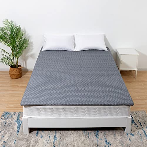 MeMoreCool 3 in 1 Bed Wedge Mattress Topper or Under Bed, 7 Inch Incline Mattress Elevator Base with Washable Knitted Cover, Ideal Wedge Mattress for Acid Reflux/Back Pain/Snoring, Grey, Queen