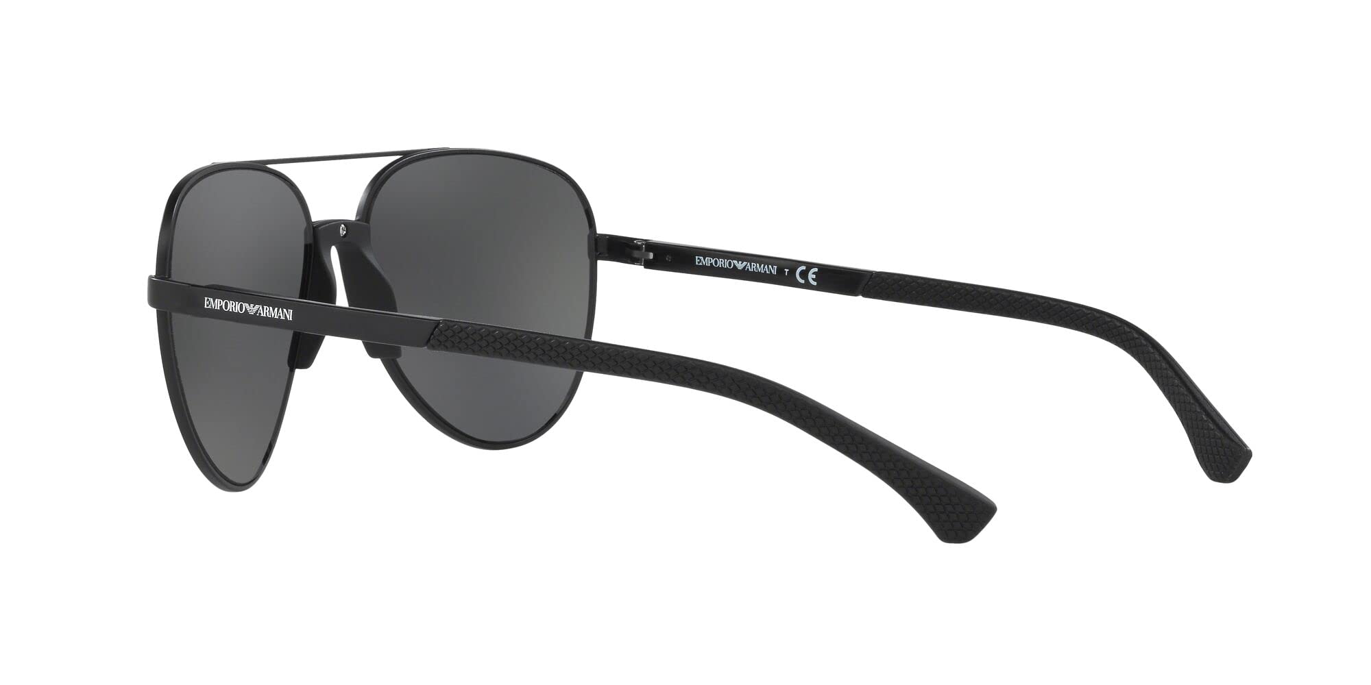 Emporio Armani Men's EA2059 Aviator Sunglasses, Matte Black/Grey, 61 mm