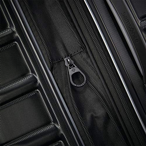 Samsonite Omni 2 Hardside Expandable Luggage with Spinner Wheels, Checked-Medium 24-Inch, Midnight Black