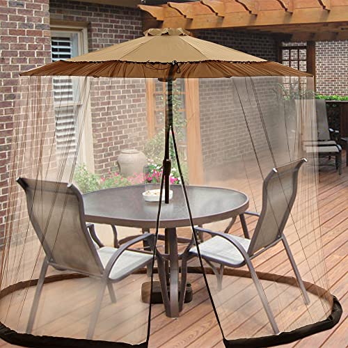 Sparkle Race Patio Umbrella Mosquito Net, Patio Mosquito Netting for Cantilever Umbrella, Brown Mosquito Netting Offset Umbrella Outdoor Patio Screen for 9-11β Deck Table Umbrellas Outside Canopy Tent