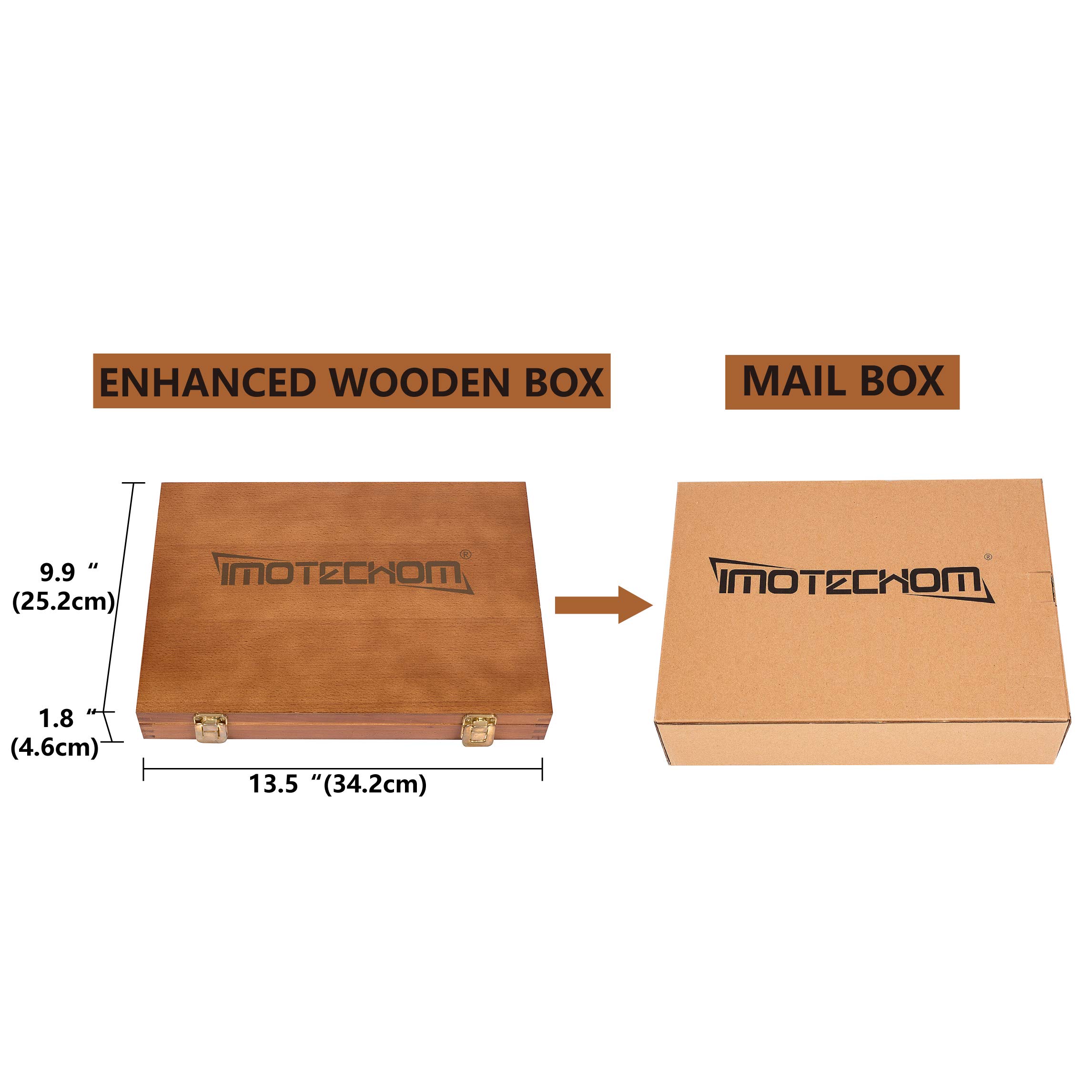 IMOTECHOM 12-Pieces Woodworking Wood Carving Tools Chisel Set with Wooden Box, Razor Sharp CR-V 60 Steel Blades