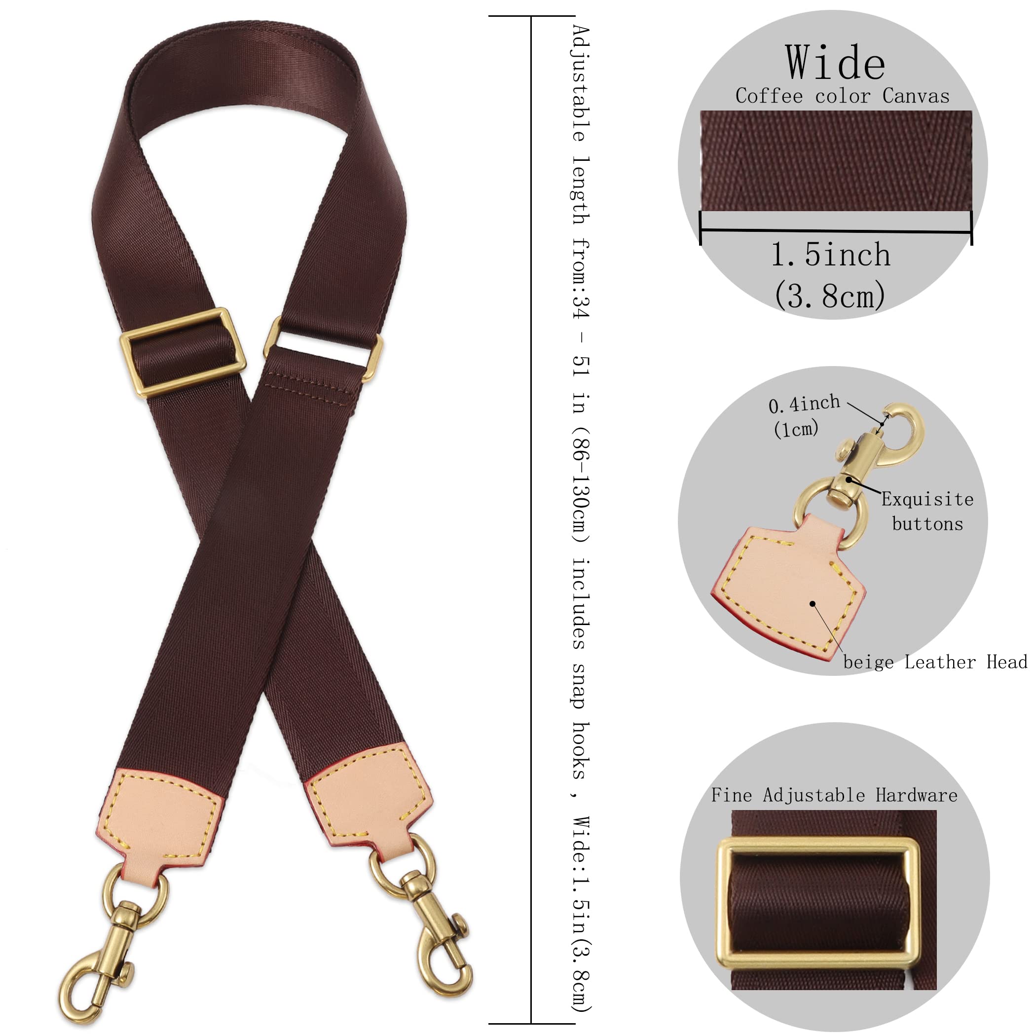 HUADEK Purse Strap Replacement Crossbody Handbag Stripe Wide Adjustable