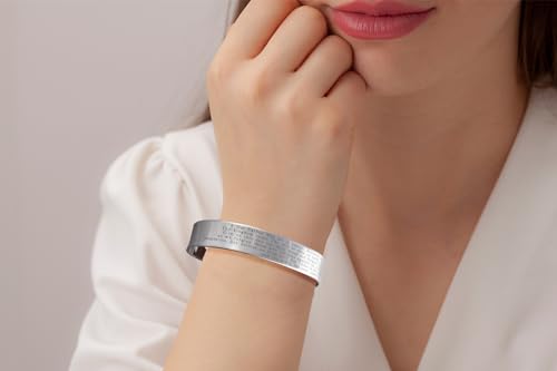 FashionJunkie4Life The Lord's Prayer Engraved Stainless Steel Cuff Bracelet