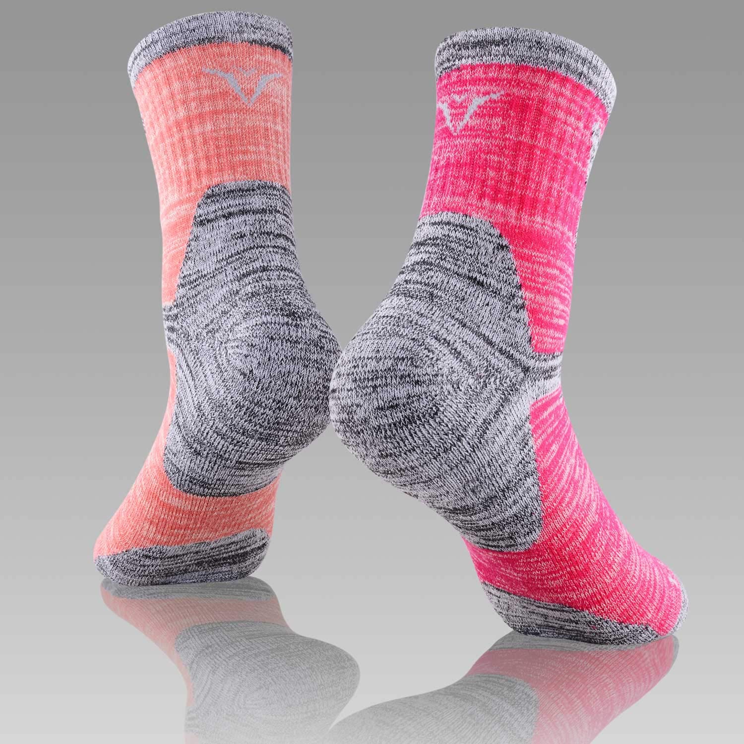 FEIDEER Women's Hiking Walking Socks, 4-Pack Outdoor Recreation Socks Wicking Cushion Crew Socks (TJ-2-4WS19104-M)