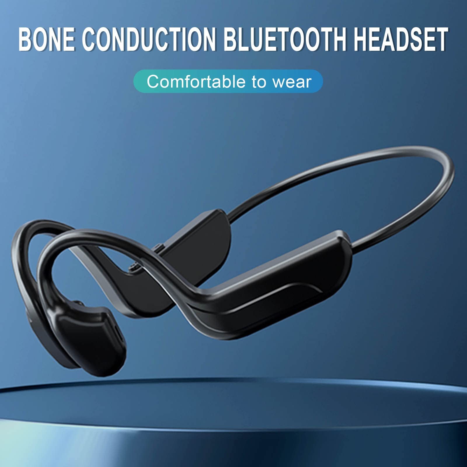 Outdoor Stereo Earbuds Bone-Conduction Earphone Wireless Bluetooth Headphones Sports Waterproof Headset Built-in Microphone