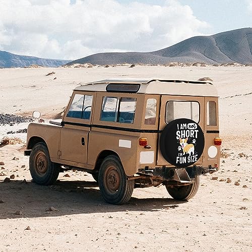 I Am Not Short I'm Fun Size Corgi,Funny Tire Cover Universal Fit Spare Tire Protector for Truck SUV Trailer Camper Rv