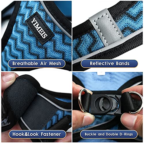 YIMEIS Dog Harness and Leash Set, No Pull Soft Mesh Pet Harness, Reflective Adjustable Puppy Vest for Small Medium Large Dogs, Cats (Blue, X-Small (Pack of 1)